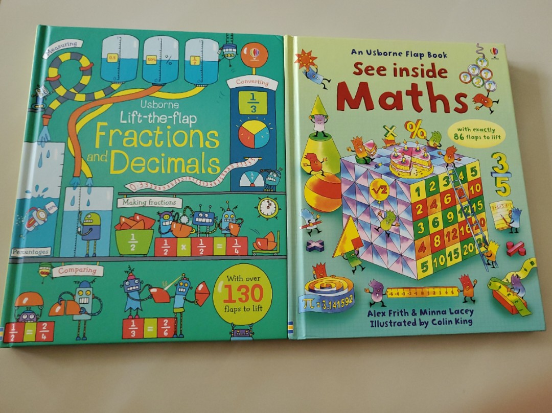 Usborne See inside Math & flip the flap Fractions and Decimal, Hobbies ...