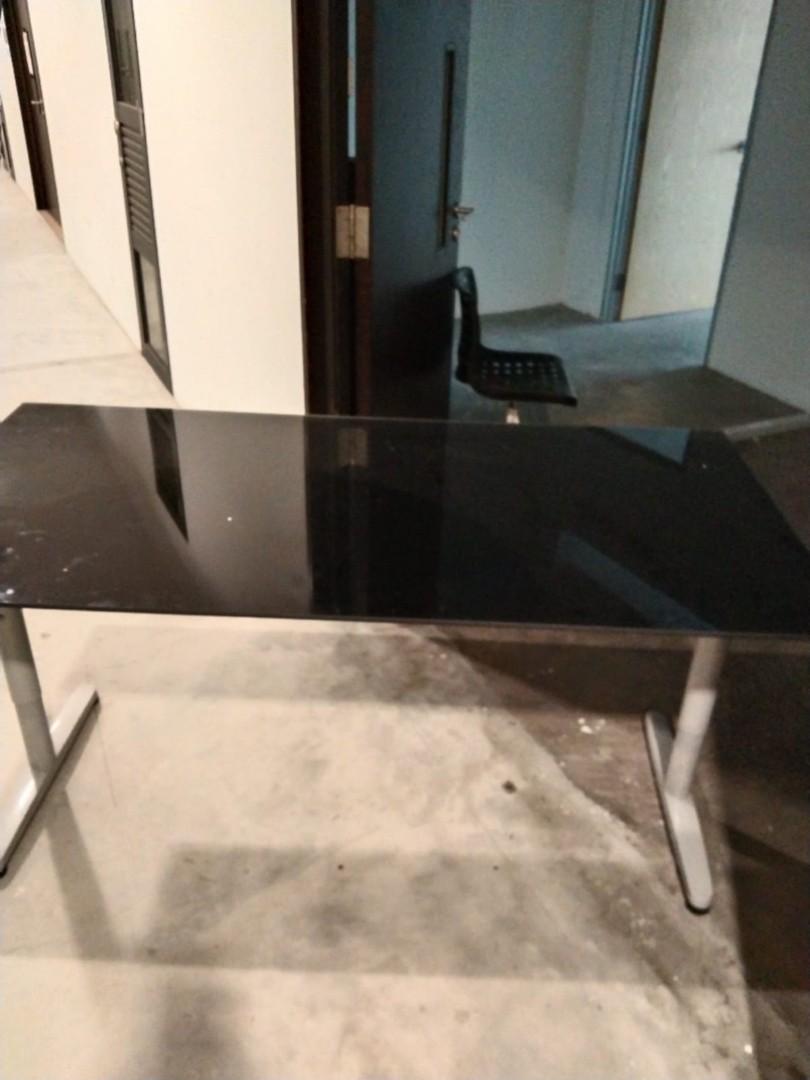Table for WFH, Office table, Glass table, Furniture & Home Living ...