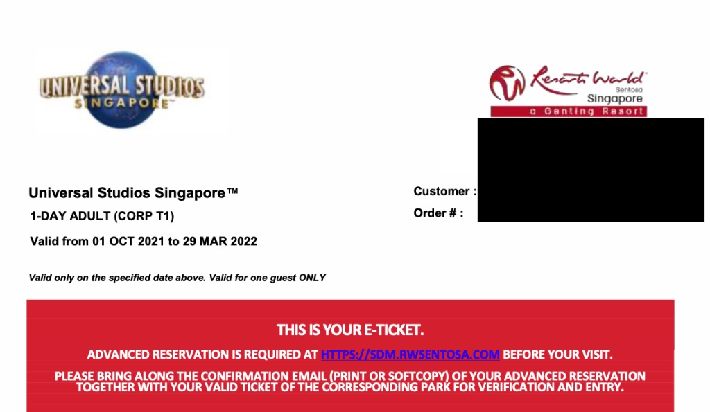 x1 USS Ticket, Tickets & Vouchers, Local Attractions & Transport on ...