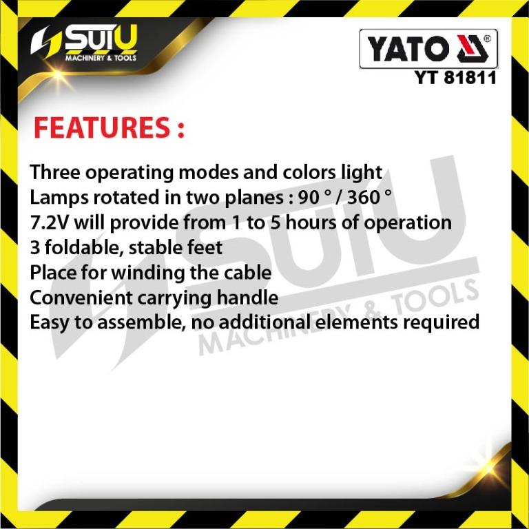 YATO YT-81811 / YT81811 Portable Hybrid Floodlight 500-5000LM ...