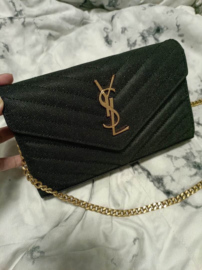 YSL Woc On Chain Grained, Women's Fashion, Bags & Wallets, Shoulder ...