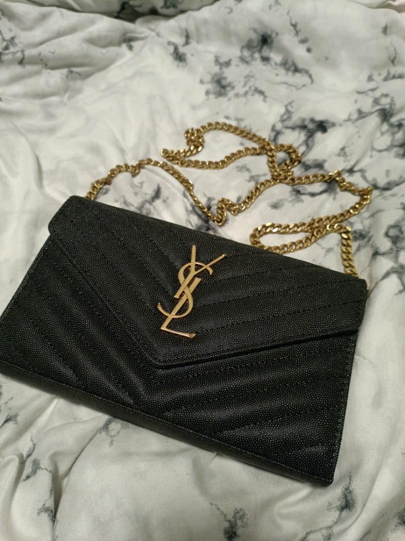 YSL Woc On Chain Grained, Women's Fashion, Bags & Wallets, Shoulder ...