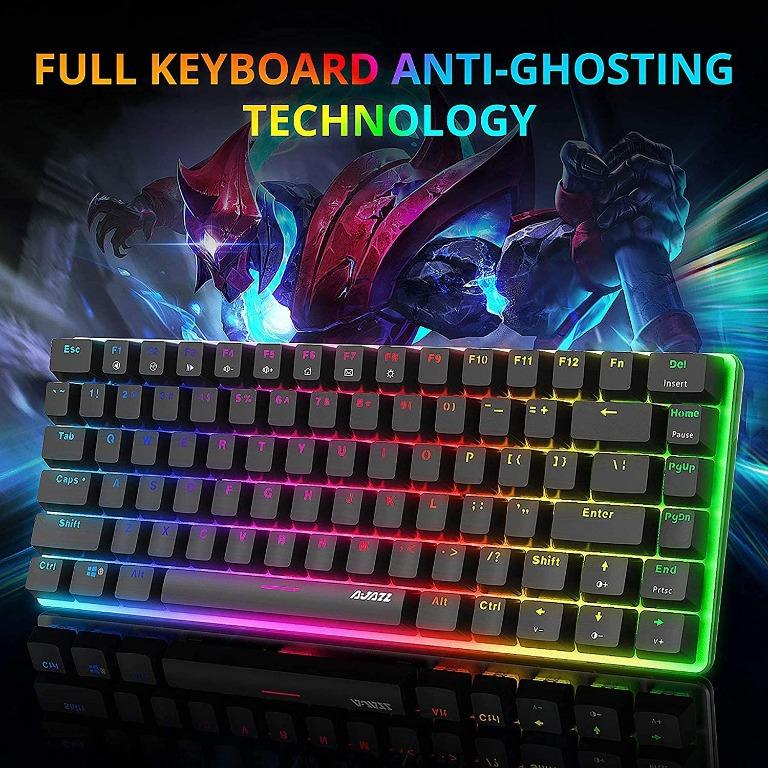 90%OFF AJAZZ AK33 Mechanical Gaming Keyboard Wired,19 RGB Lighting Modes,82 Keys Blue Switch 100 ...