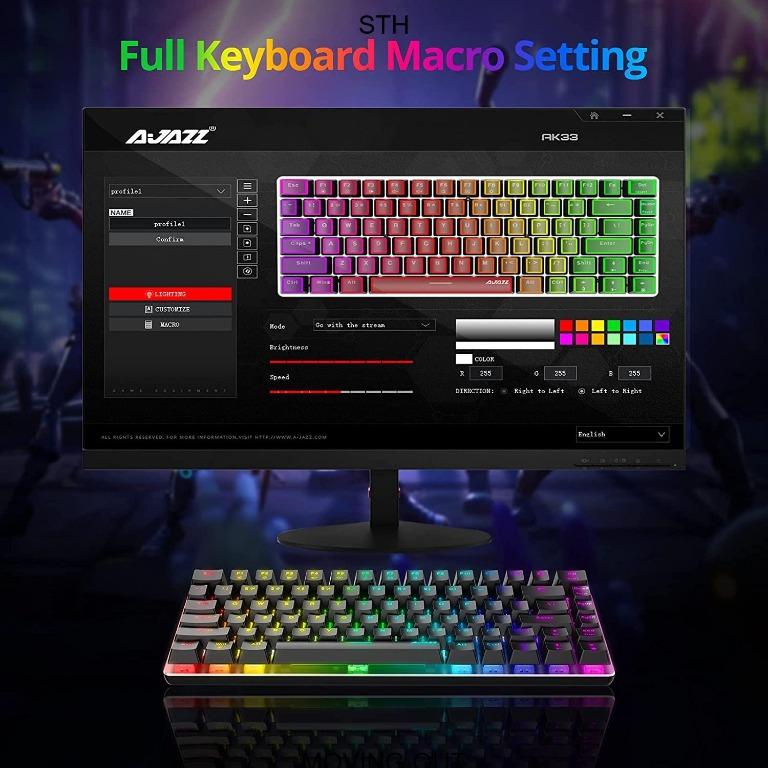 90%OFF AJAZZ AK33 Mechanical Gaming Keyboard Wired,19 RGB Lighting Modes,82 Keys Blue Switch 100 ...