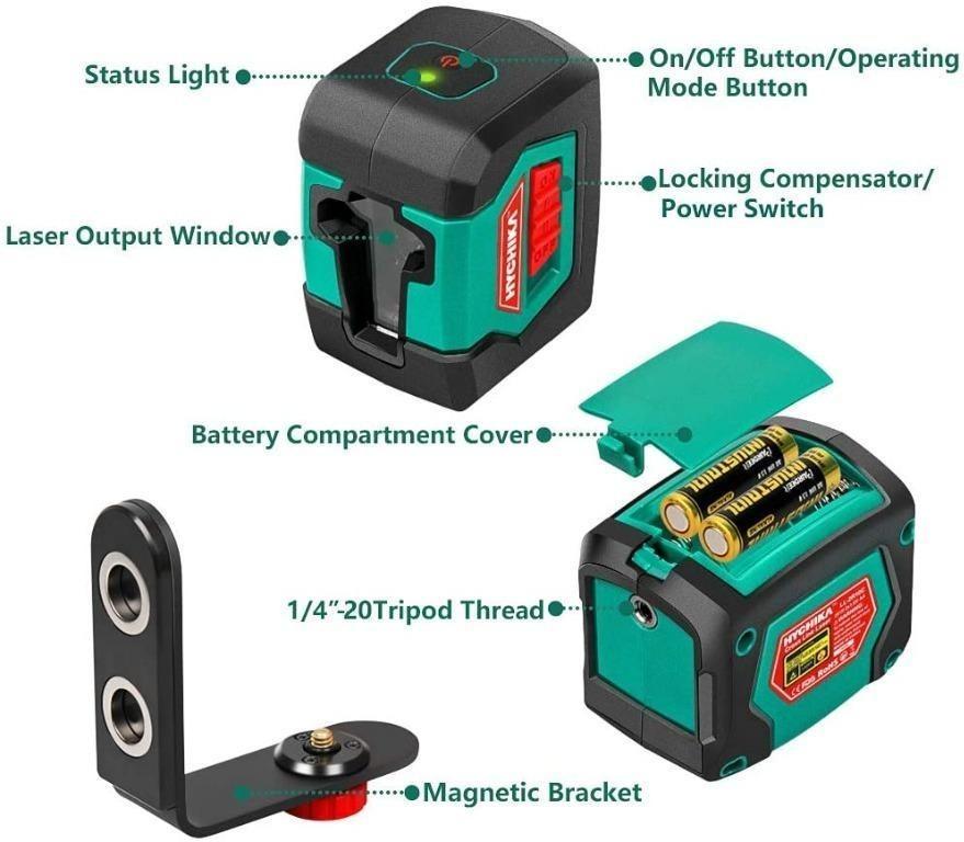 [ INSTOCK ] HYCHIKA 50 Feet Cross Line Laser with Dual Modules, Laser ...