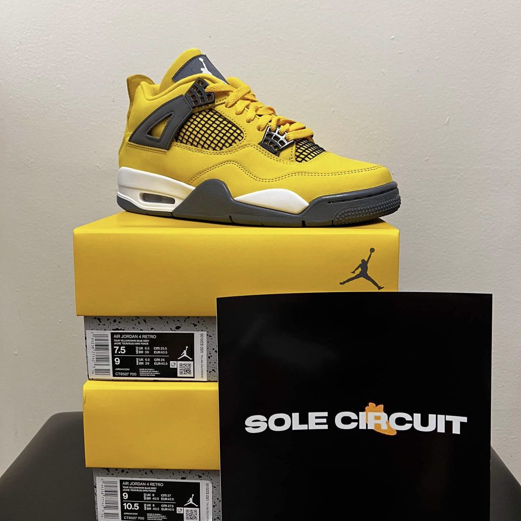 Air Jordan 4 'Tour Yellow', Men's Fashion, Footwear, Sneakers on Carousell