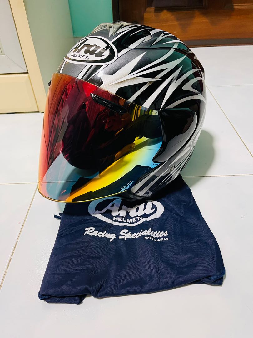 Arai Ram 3 Stella (Black), Motorcycles, Motorcycle Apparel on Carousell