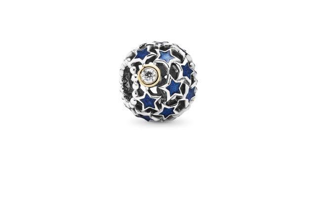 Authentic Pandora Night Sky Charm with Blue Enamel Stars and Zirconia ...