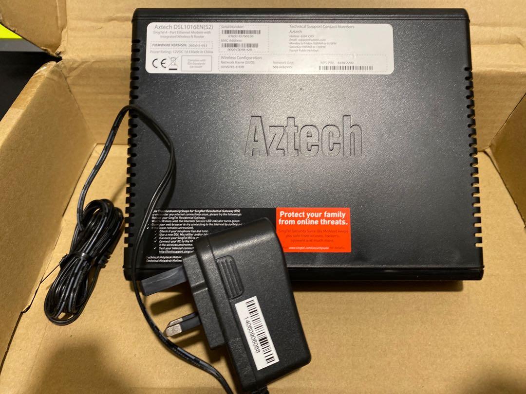 Aztecs DSL1016EN(S2) Singtel 4 - Port Ethernet Modem with Integrated ...