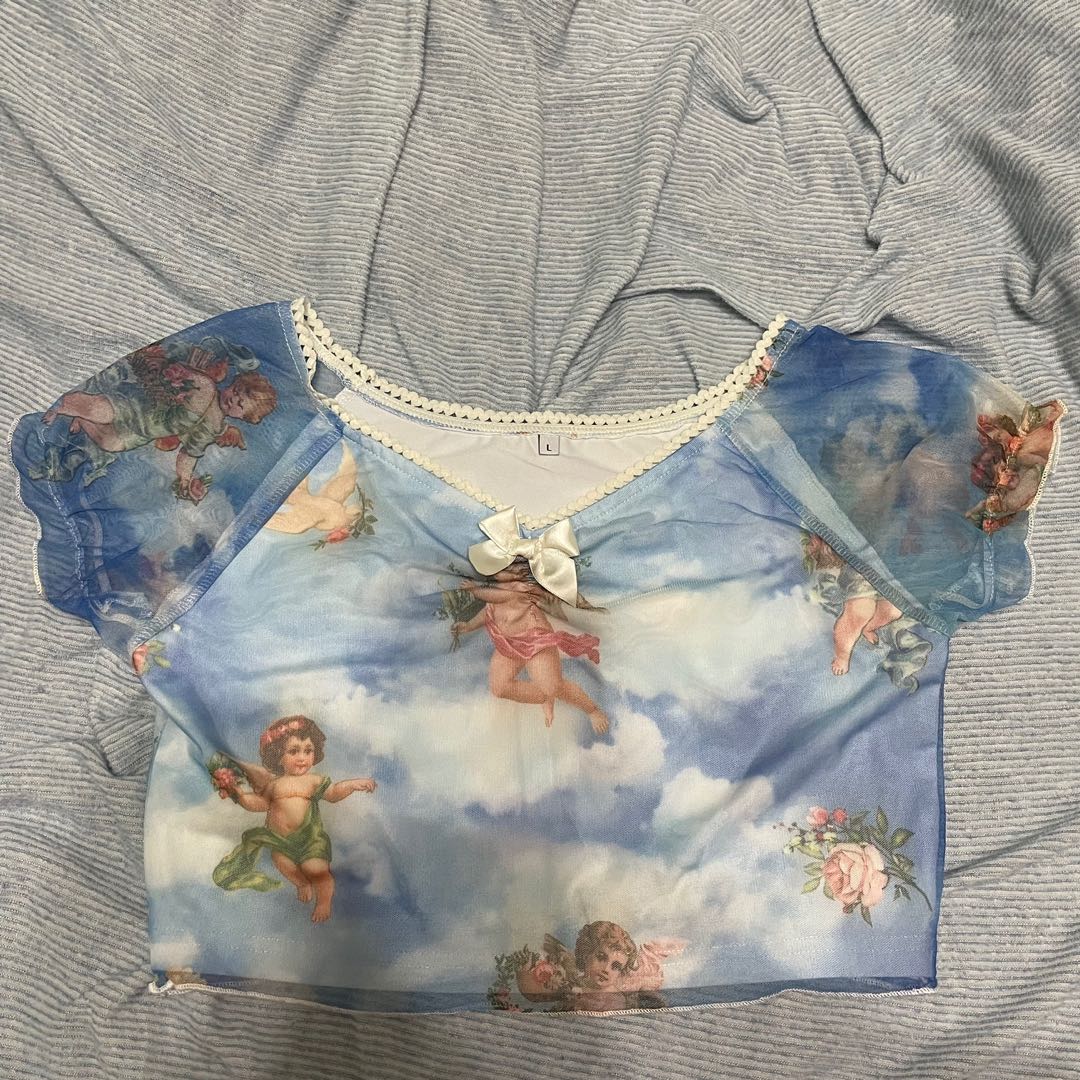 Baby Angel Crop Top!, Women's Fashion, Tops, Shirts on Carousell