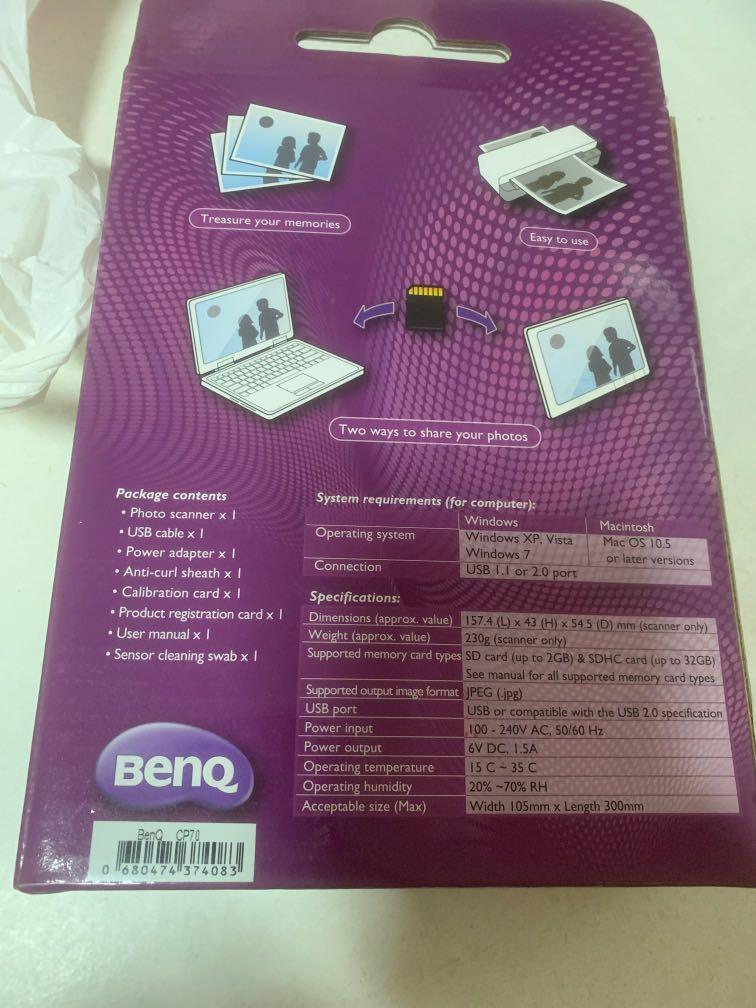 Benq photo scanner, Photography, Photography Accessories, Other ...