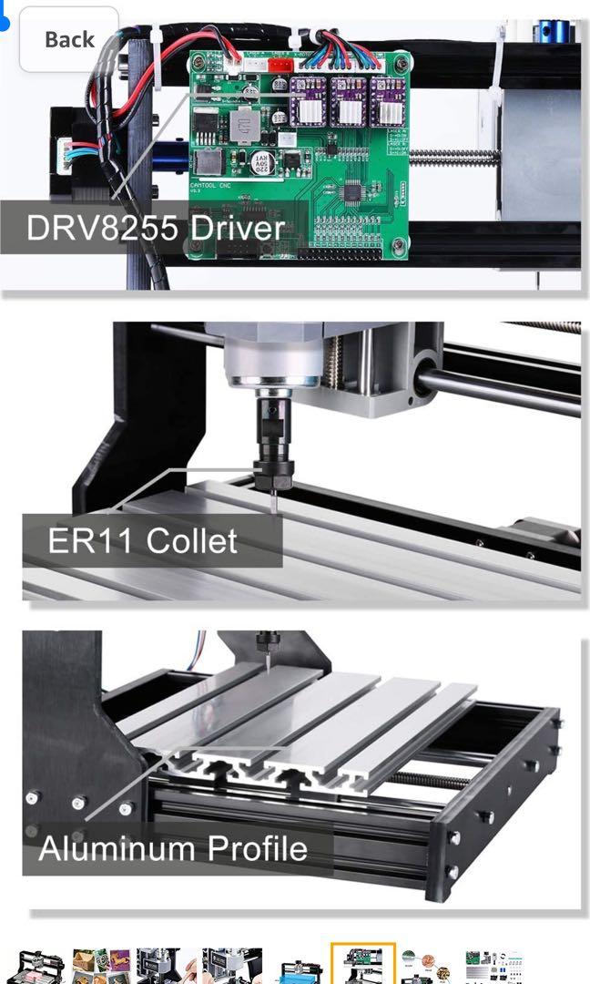 CNC 3018-PRO Router Kit GRBL Control 3 Axis Plastic Acrylic PCB PVC ...