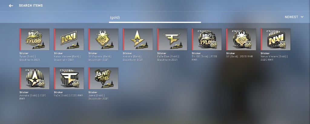 CSGO RMR & Stockholm Gold Stickers, Video Gaming, Video Games, Others ...