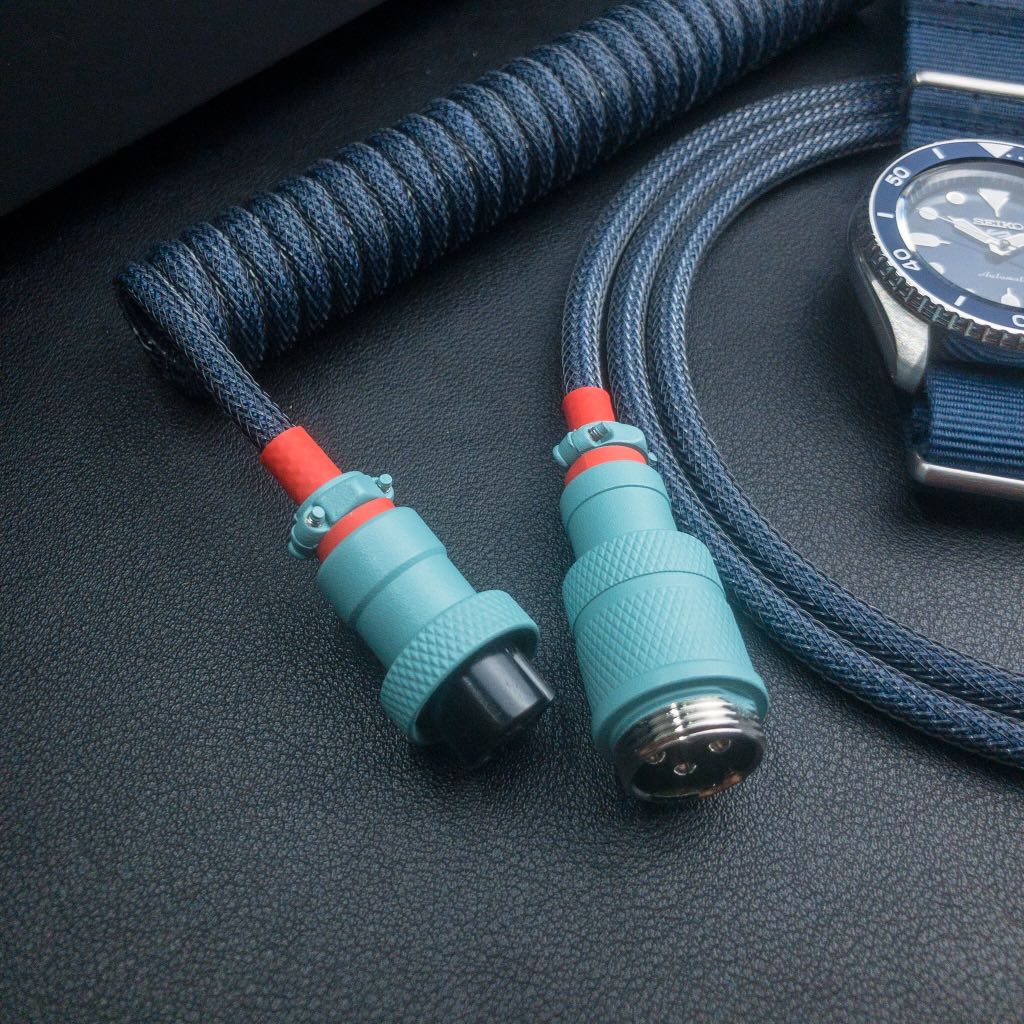 Custom Coiled Type C Keyboard Cable w/ Aviator, Computers & Tech, Parts ...