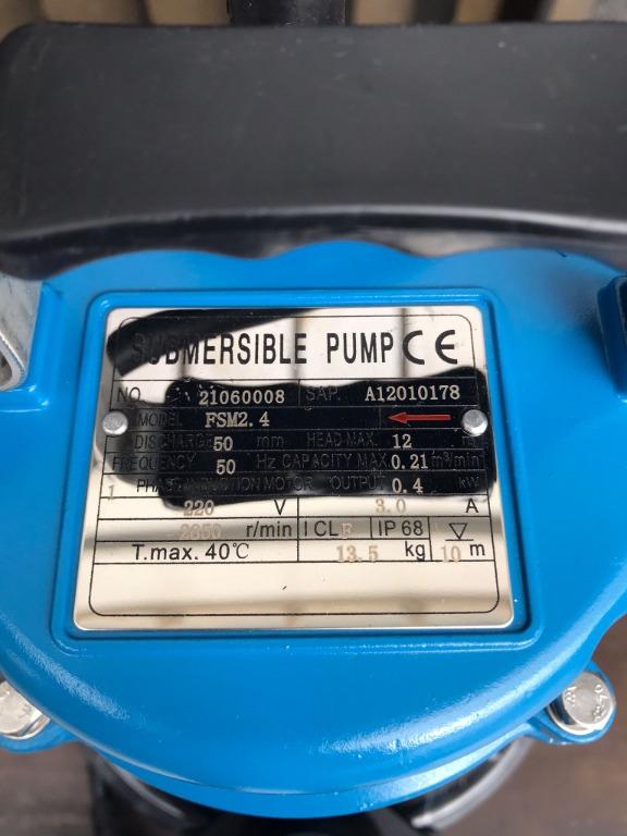 (No Stock) FSM 2.4 (F) AC220V Submersible Drainage Pump for Marine Use ...
