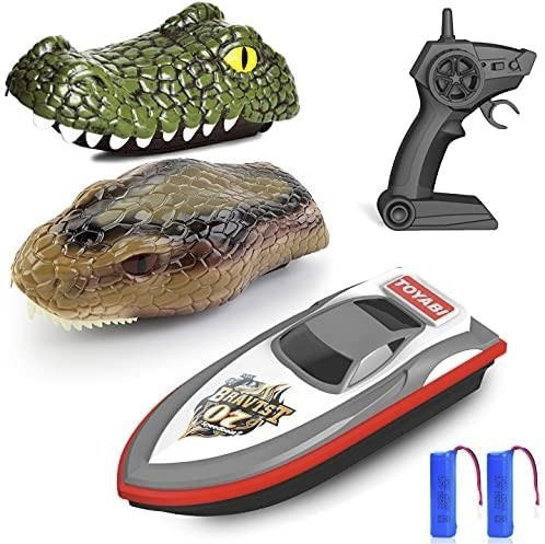 Gizmovine Remote Control Boats for Pools and Lakes, Crocodile 3 in 1 RC ...