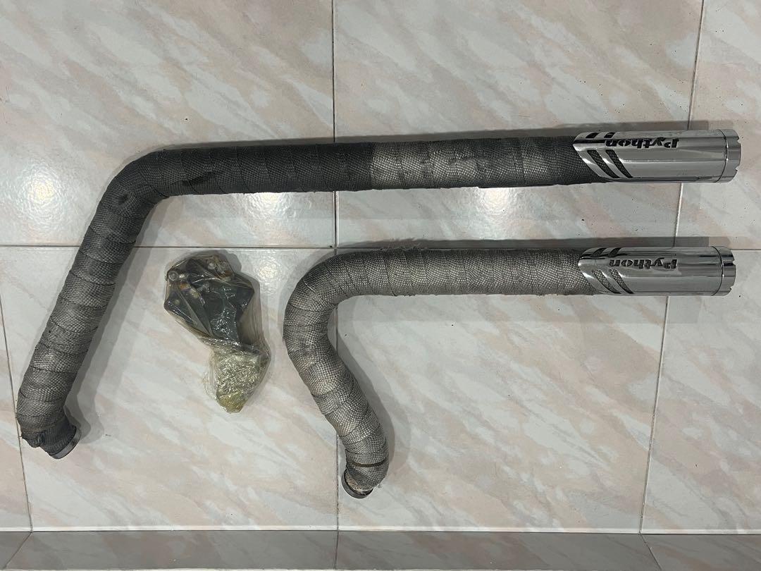 Harley - Python exhaust, Motorcycles, Motorcycle Accessories on Carousell
