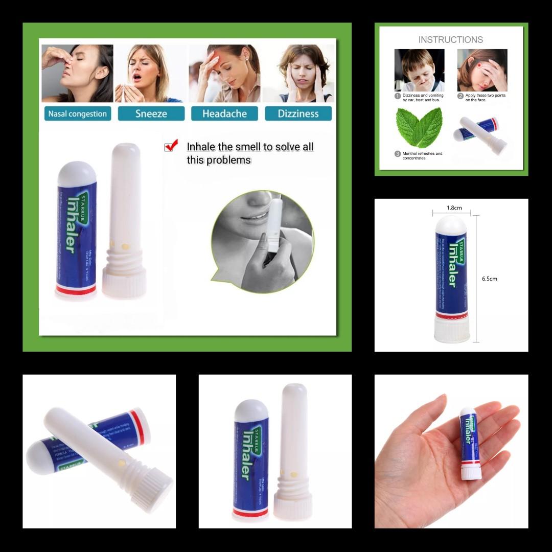 Inhaler Nasal Cool Mint Refresh Rhinitis Nose Relieve Flu Stuffy Cold ...