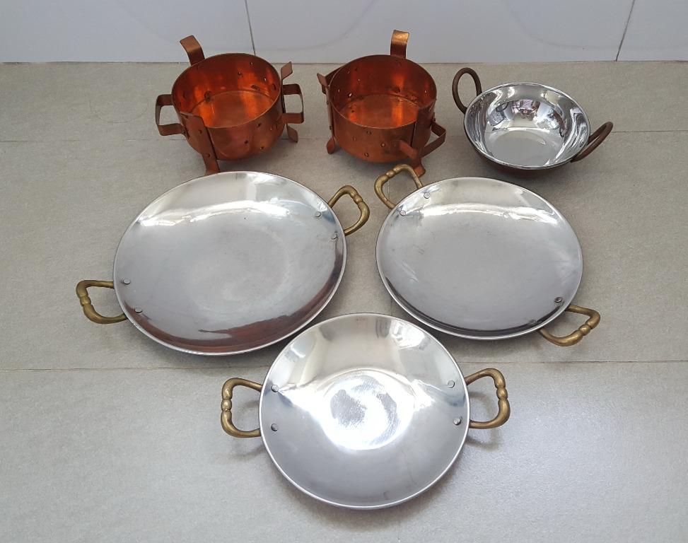 Karahi Wok Pan Tawa Round Serving Platter With Handles Food Warmer ...