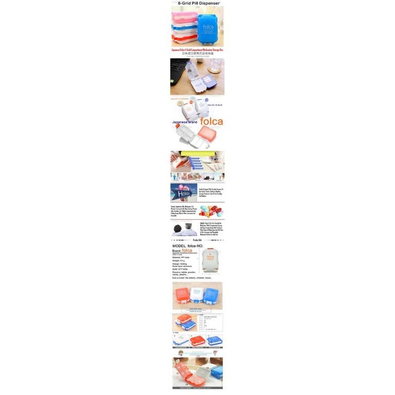 [KIBOT]Folca 8 Grid Compartment Medication 3 Level Medicine Pill ...