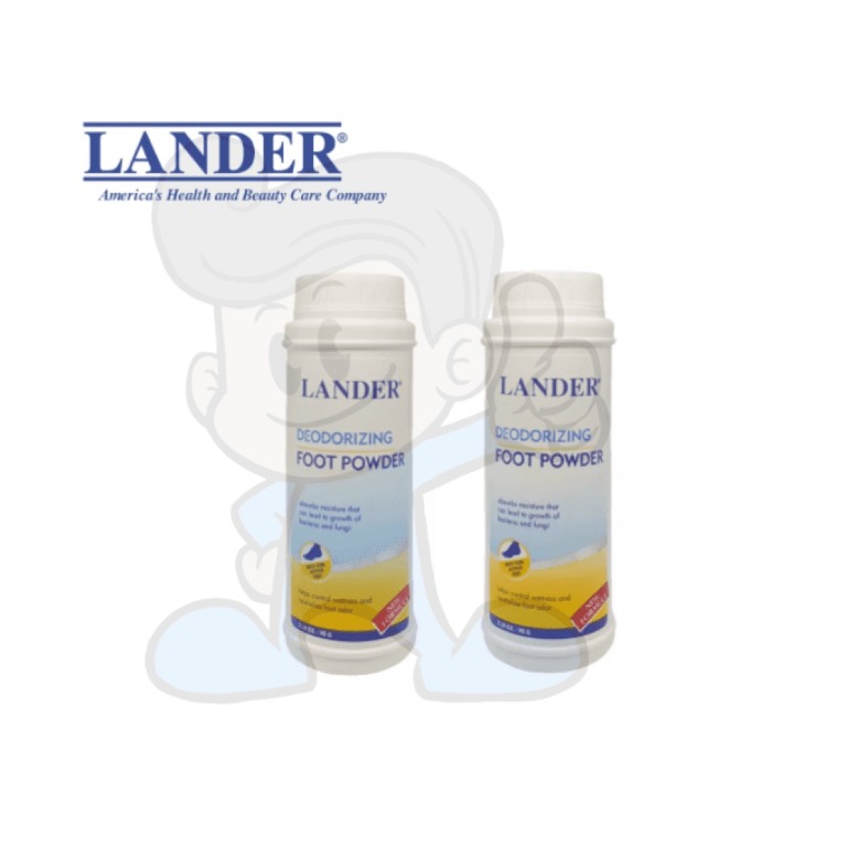 Lander Deodorizing Foot Powder (2 x 7oz), Beauty & Personal Care, Foot ...