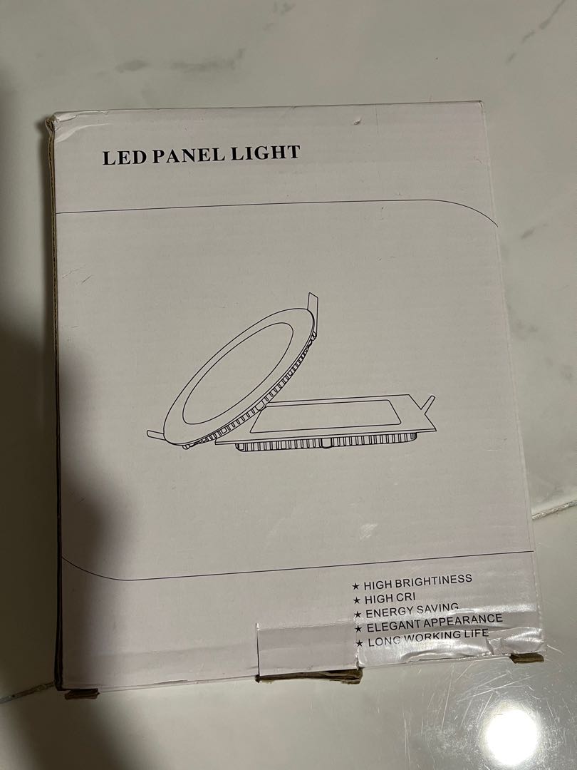 Led panel light 12w square 3000k, Furniture & Home Living, Lighting ...
