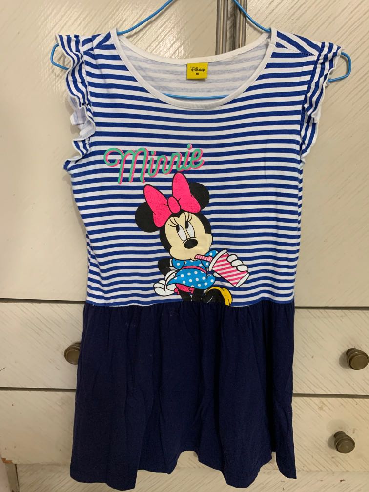 Minnie Mouse Strips Dress, Babies & Kids, Babies & Kids Fashion on ...
