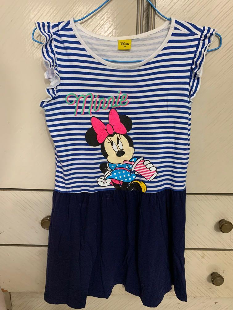 Minnie Mouse Strips Dress, Babies & Kids, Babies & Kids Fashion on ...