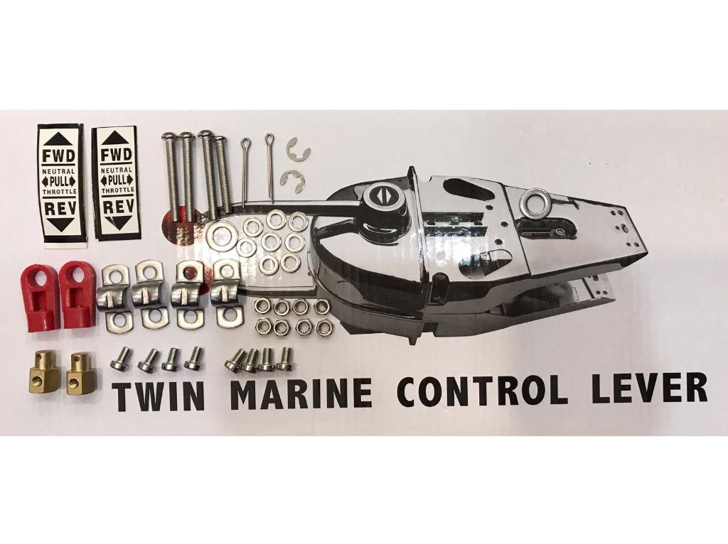 MT-3 Twin Dual Lever Handle Throttle Control Top Mount for Marine ...