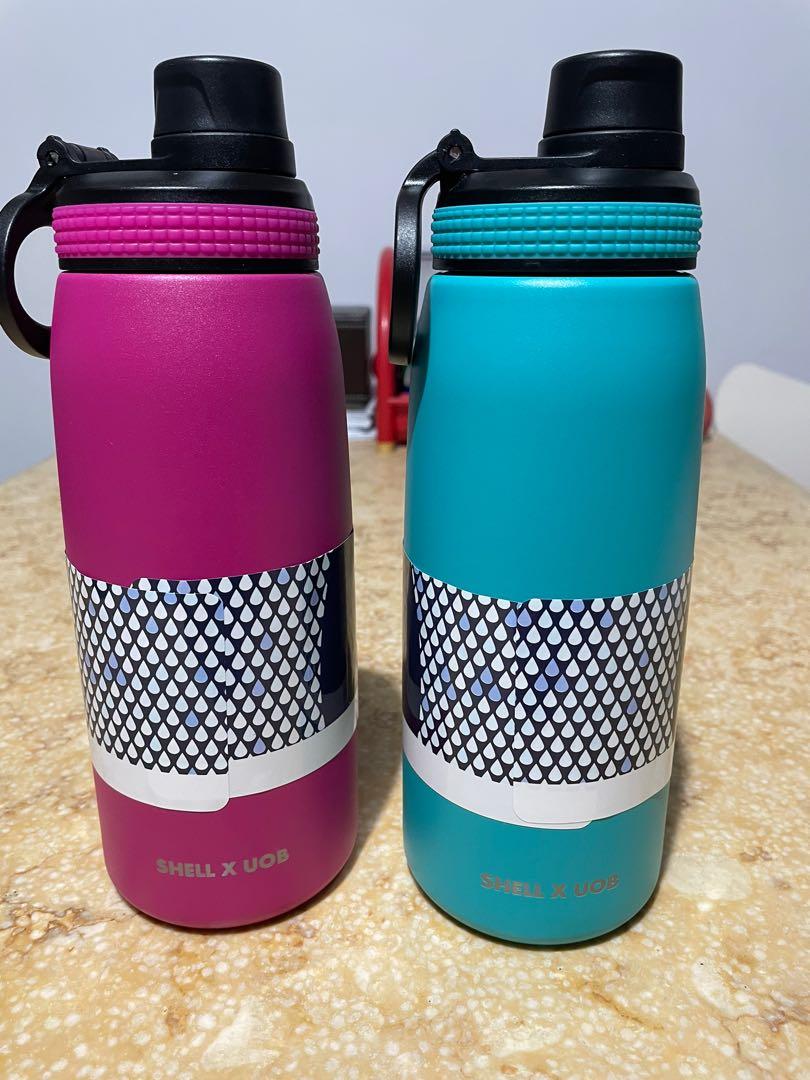 oasis pink/mint green stainless steel sports bottle 780ml shell x uob ...