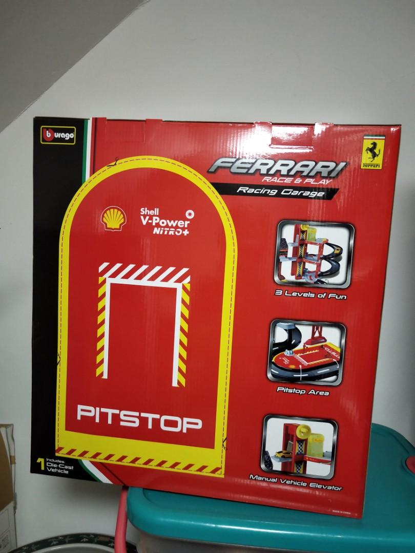 SHELL Racing Garage Ferrari Race & Play Track Bburago, Hobbies & Toys ...