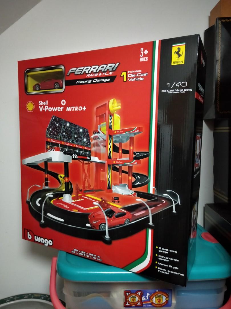 SHELL Racing Garage Ferrari Race & Play Track Bburago, Hobbies & Toys ...