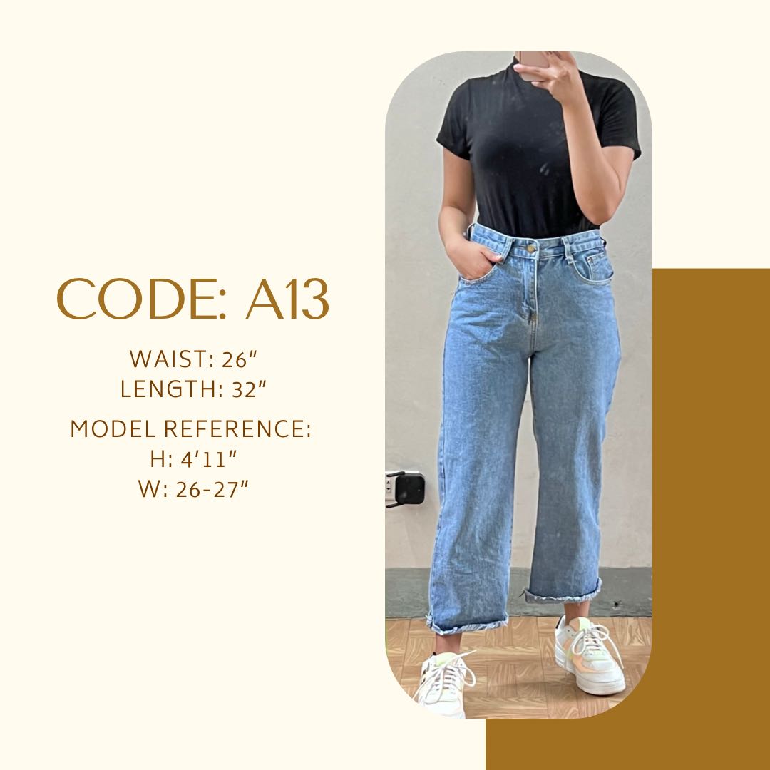 light blue square pants, Women's Fashion, Bottoms, Jeans on Carousell