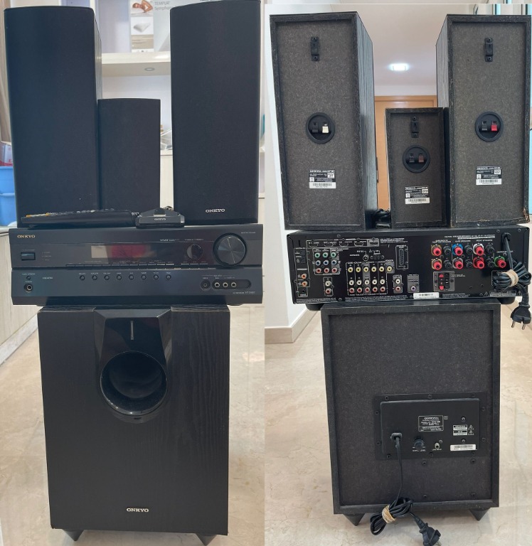 Used ONKYO AV RECEIVER HT-R580 & 2 FRONT LEFT+RIGHT SPEAKERS + ONLY 1 ...
