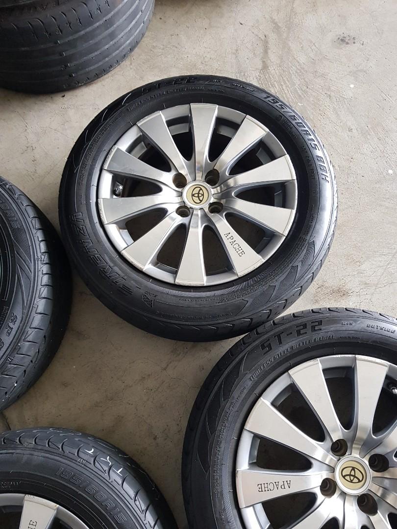 Used Replica Toyota 15 Inch Rims with Tyres, Car Accessories, Tyres ...