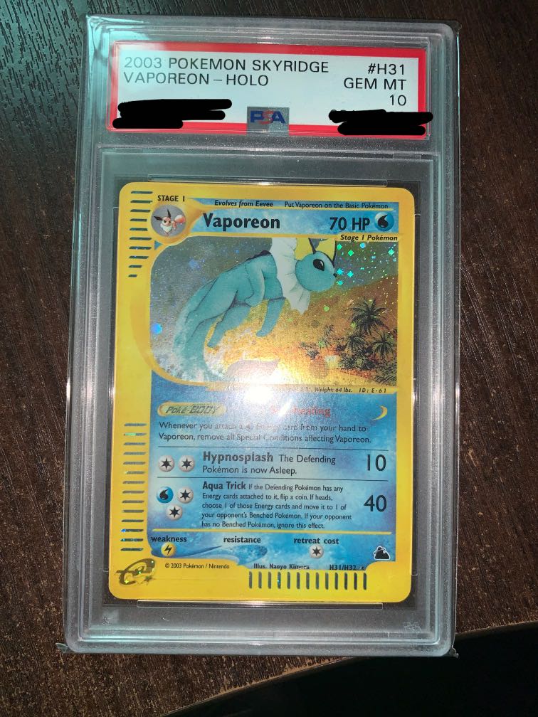 Vaporeon skyridge holo PSA 10 pokemon card, Hobbies & Toys, Toys ...