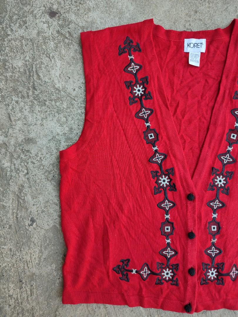 Vintage 90's Koret Knit Sweater Vest., Women's Fashion, Tops ...
