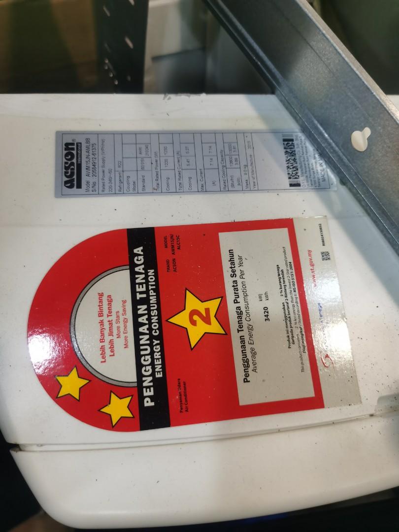 1.5hp Acson aircond and air compressor, TV & Home Appliances, Kitchen ...