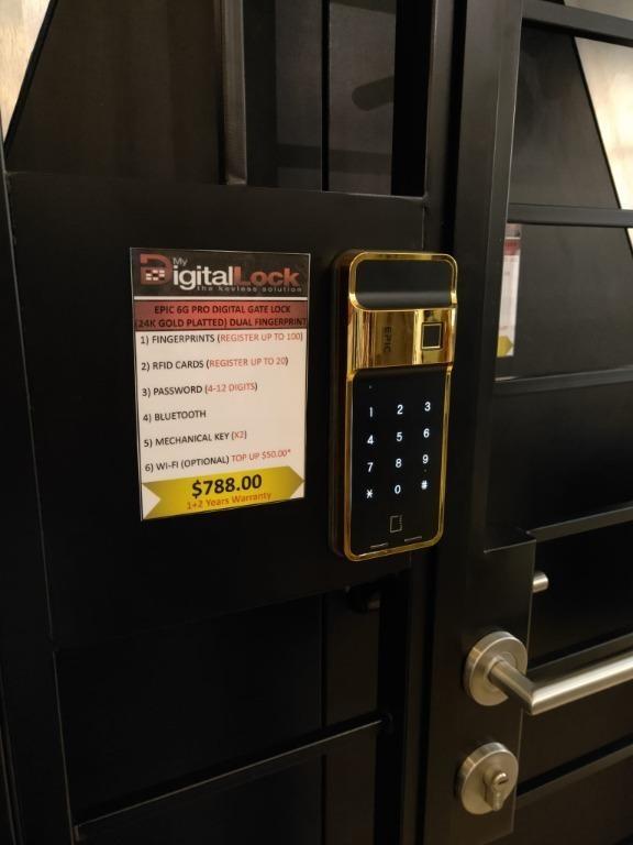 24k gold plated gate digital lock @81951253 Roy, Furniture & Home ...
