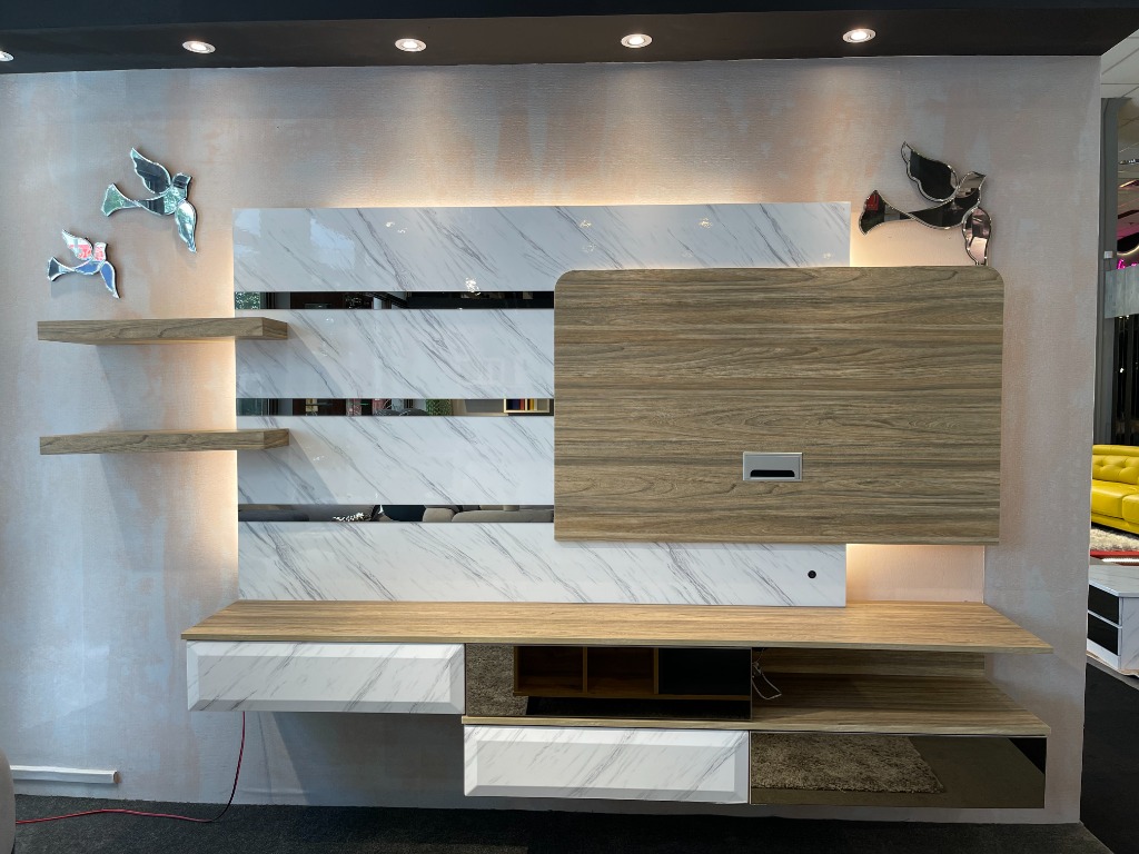 7ft Feature Wall + TV Console, Furniture & Home Living, Furniture, TV ...