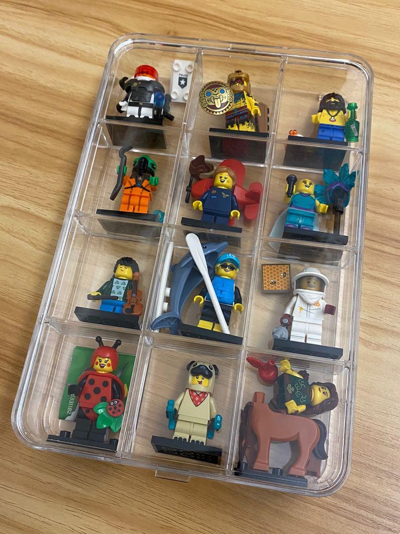 共三款 Lego minifigures series clear acrylic box 12 16 18 格抽抽樂人仔亞高清加力儲存收納 ...