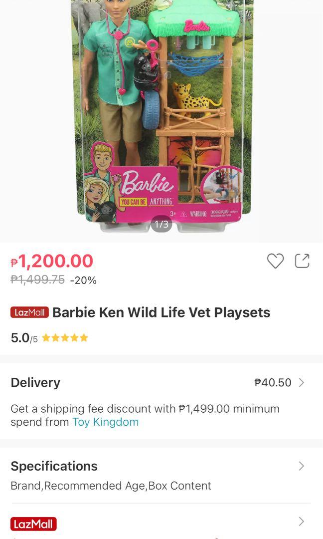 Barbie Wild Life Vet Playset, Hobbies & Toys, Toys & Games on Carousell