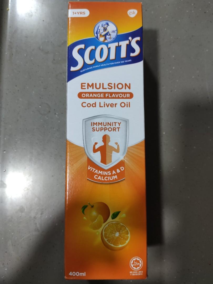 Brand New! 2 x Scotts Emulsion Cod Liver Oil Orange Flavour 400ML ...