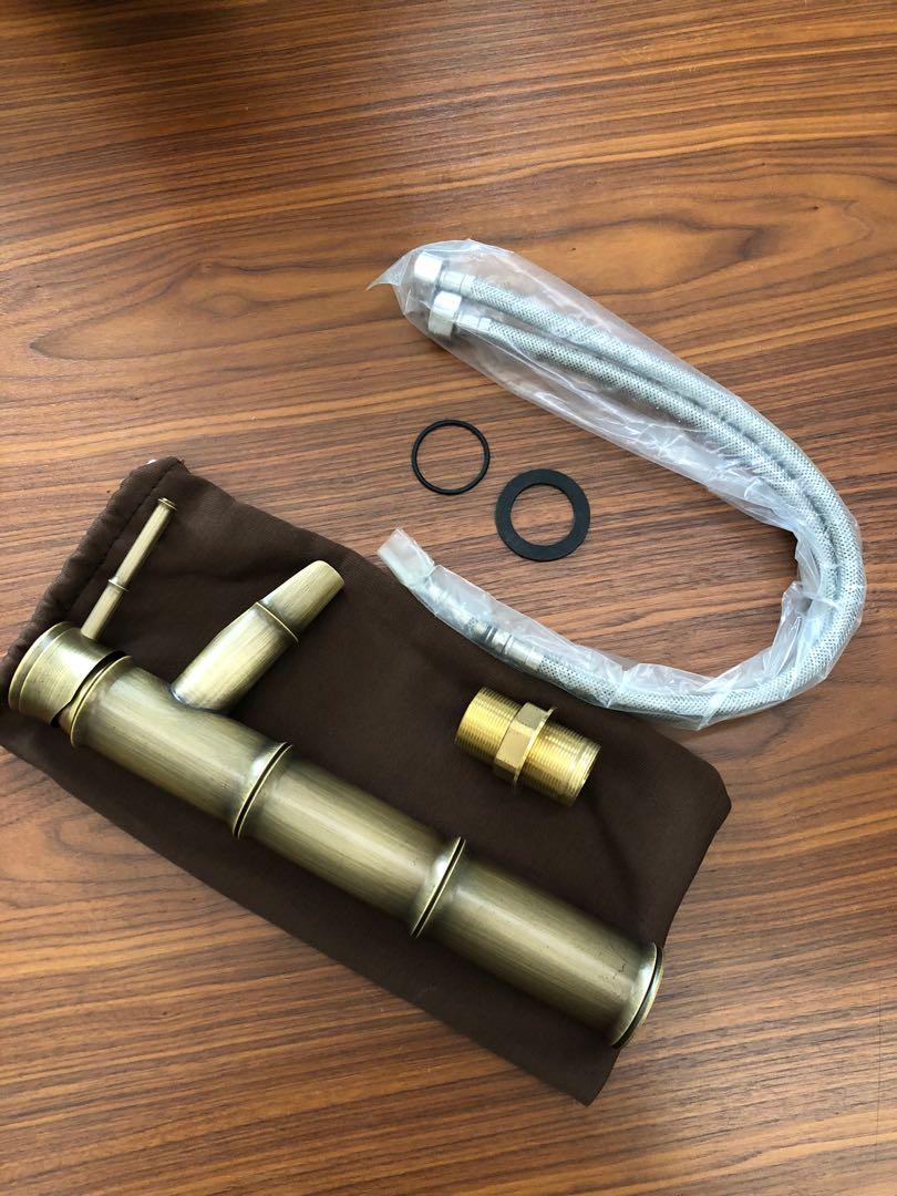 Brass Bamboo Tap, Furniture & Home Living, Bathroom & Kitchen Fixtures ...
