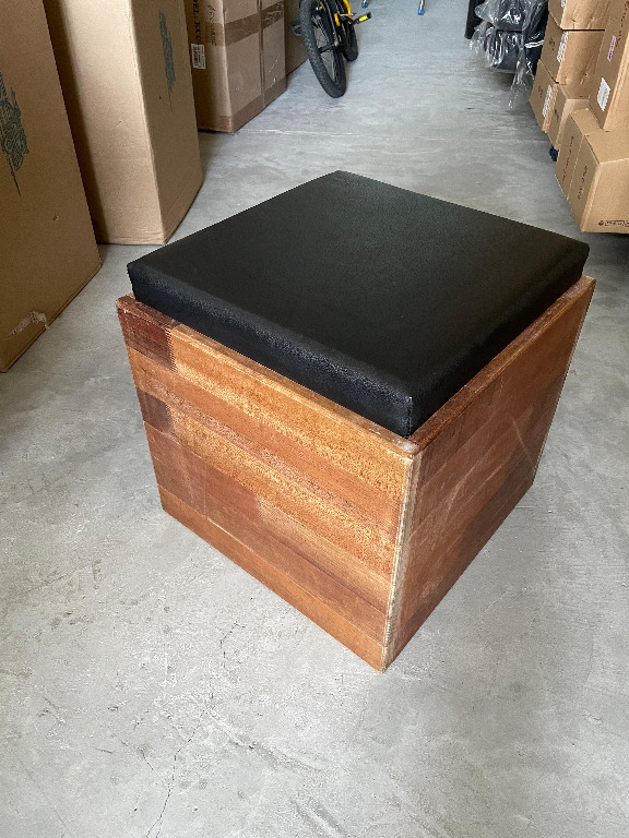 Custom-made Solid Wood Cube Stools, Furniture & Home Living, Furniture ...