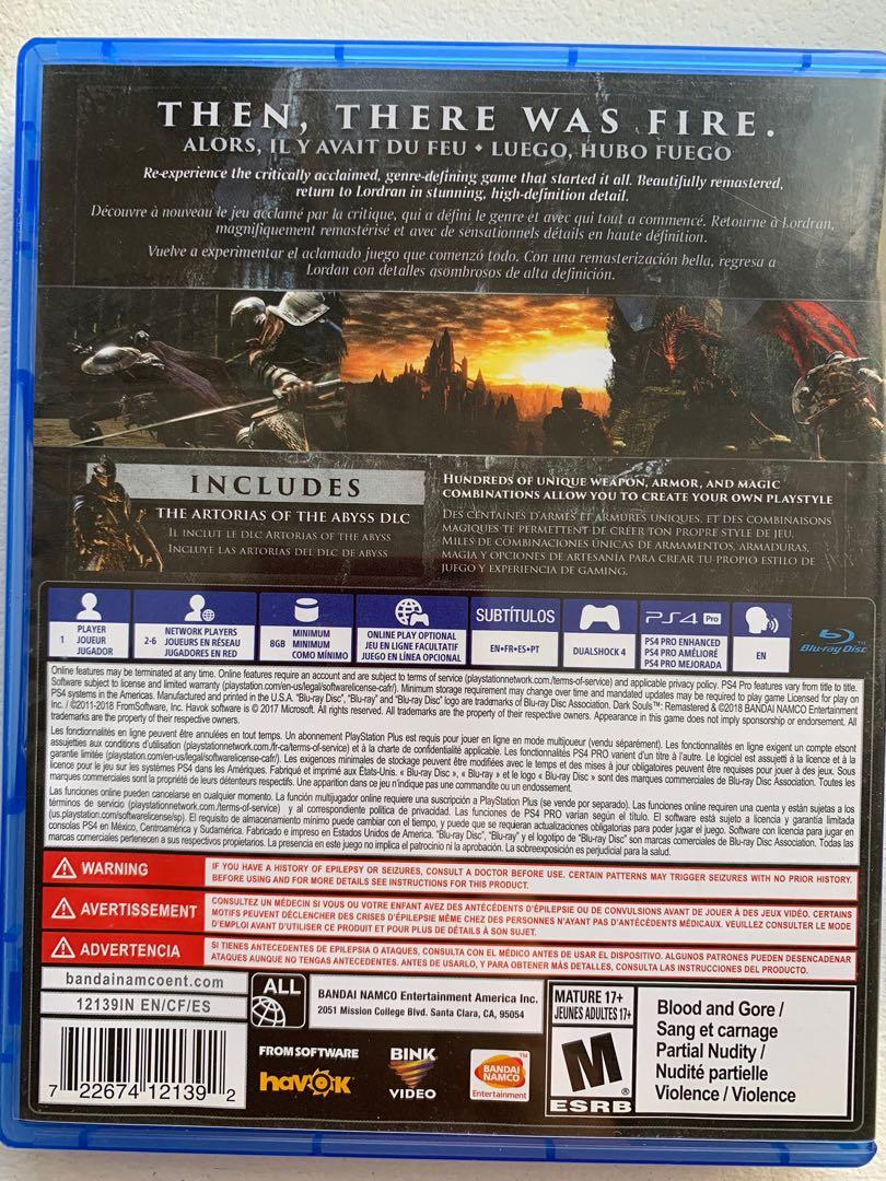 Dark souls remastered PS4 PS5, Video Gaming, Video Games, PlayStation ...