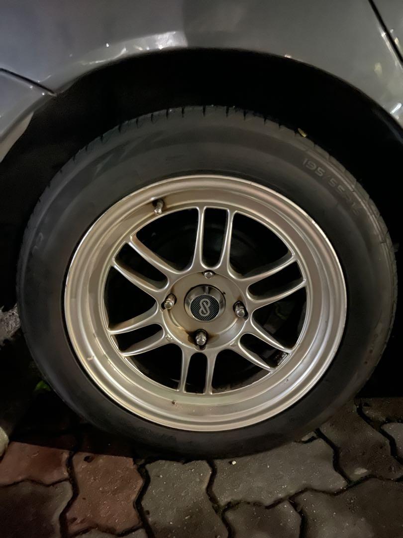 Enkei rim 15 inch + tyre (swap), Car Accessories, Tyres & Rims on Carousell