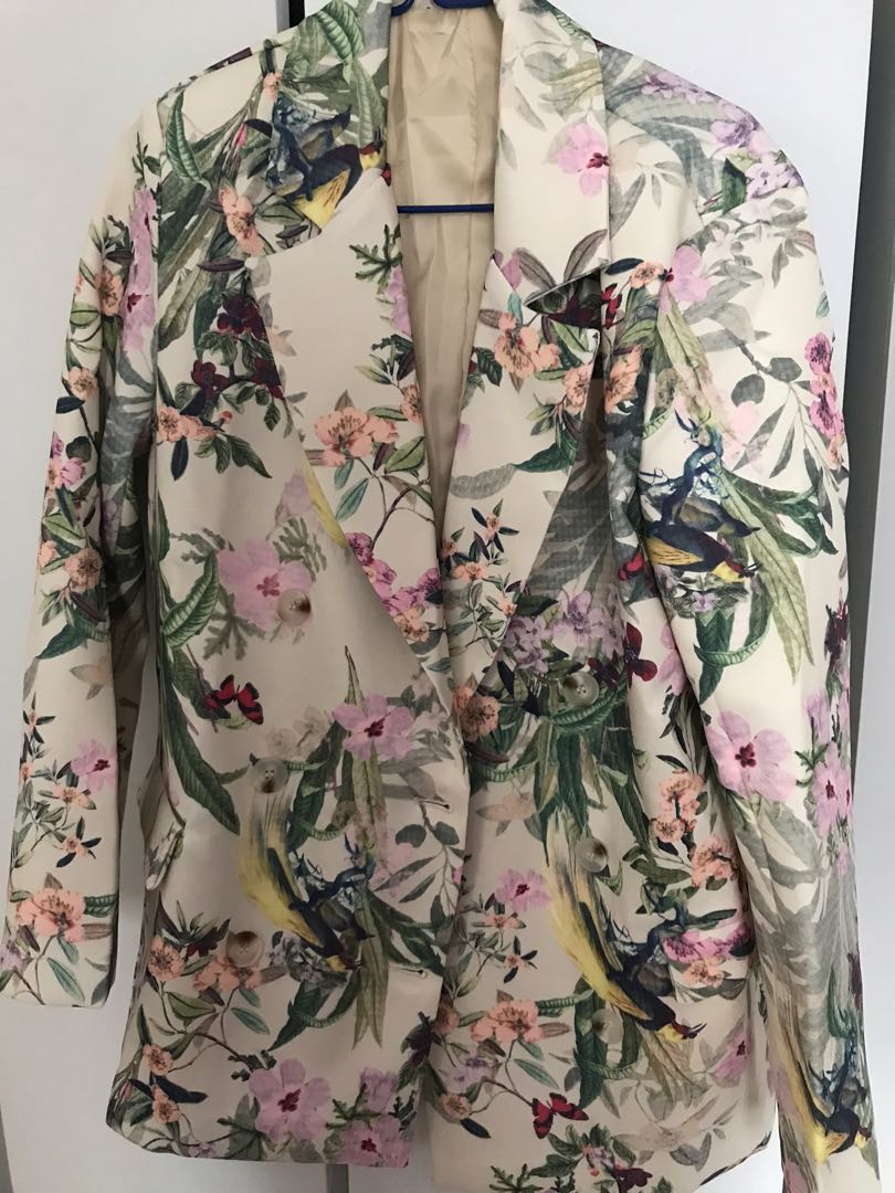 Flower Jacket, Women's Fashion, Coats, Jackets and Outerwear on Carousell