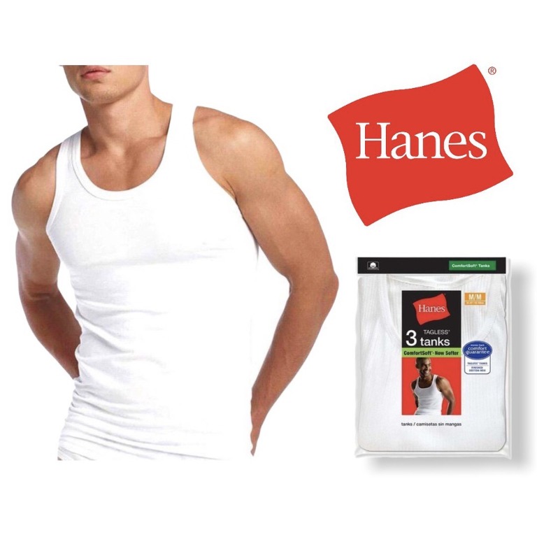 Hanes coton White Sando 3's pack, Men's Fashion, Activewear on Carousell