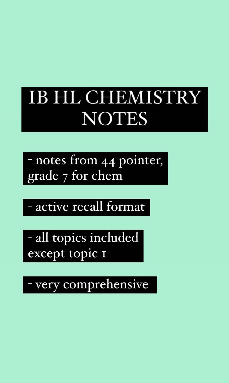 IB HL CHEMISTRY NOTES, Hobbies & Toys, Books & Magazines, Assessment ...